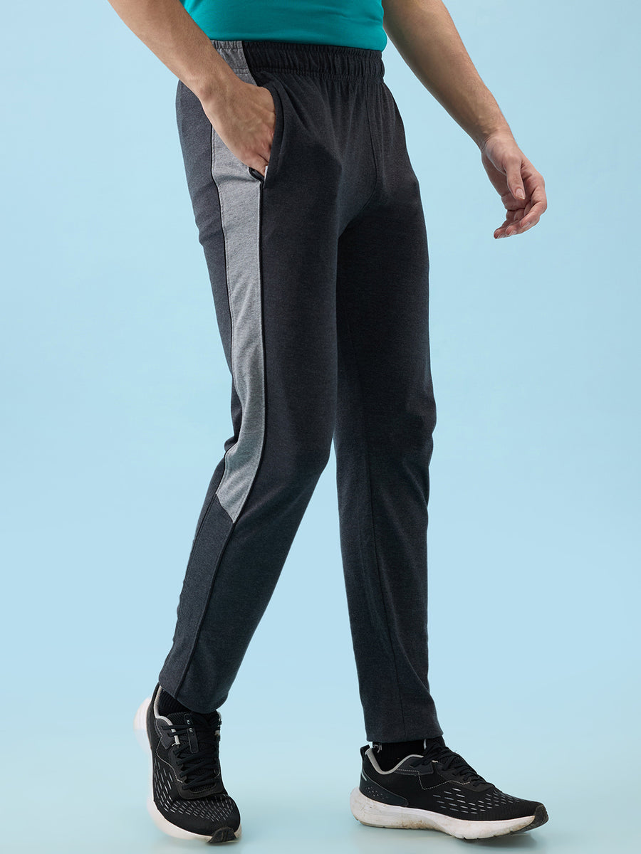 Men’s Cotton-Blend Track Pants with Ribbed Waistband – Anthra Color ...
