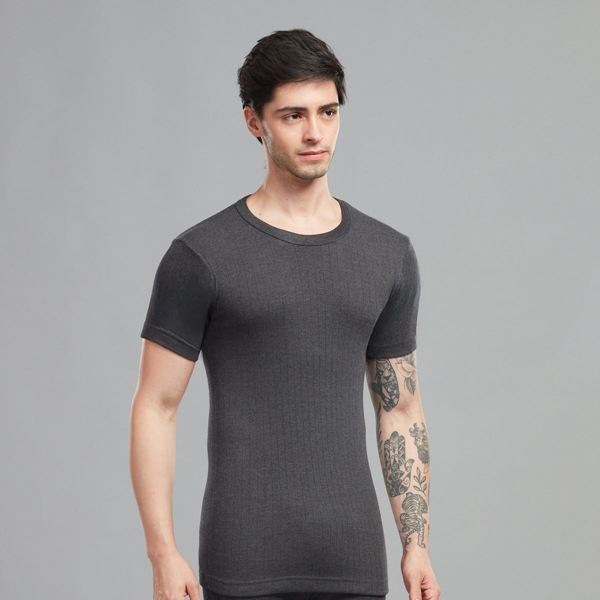 Buy Macho Hint Men’s Cotton-Polyester Parka Thermal Vest - Charcoal ...