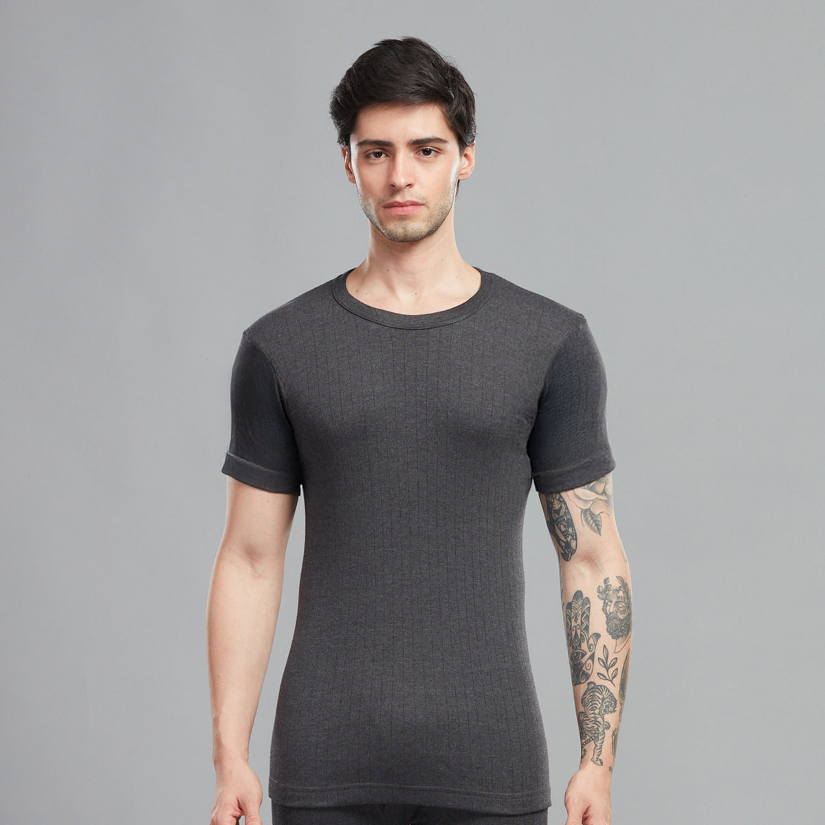 Buy Macho Hint Men’s Cotton-Polyester Parka Thermal Vest - Charcoal ...