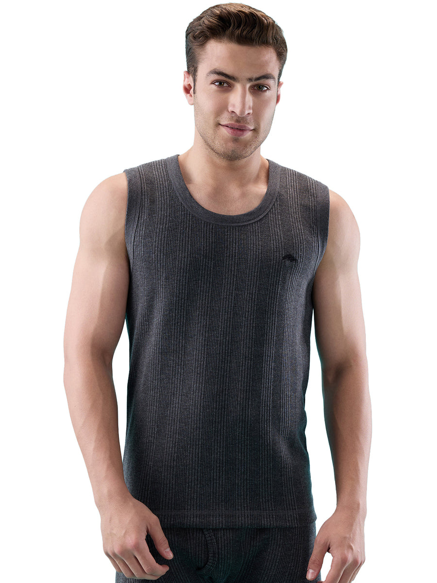 Buy Hint Men’s Flare R-Neck Thermal Vest Sleeveless - Charcoal | Hint World