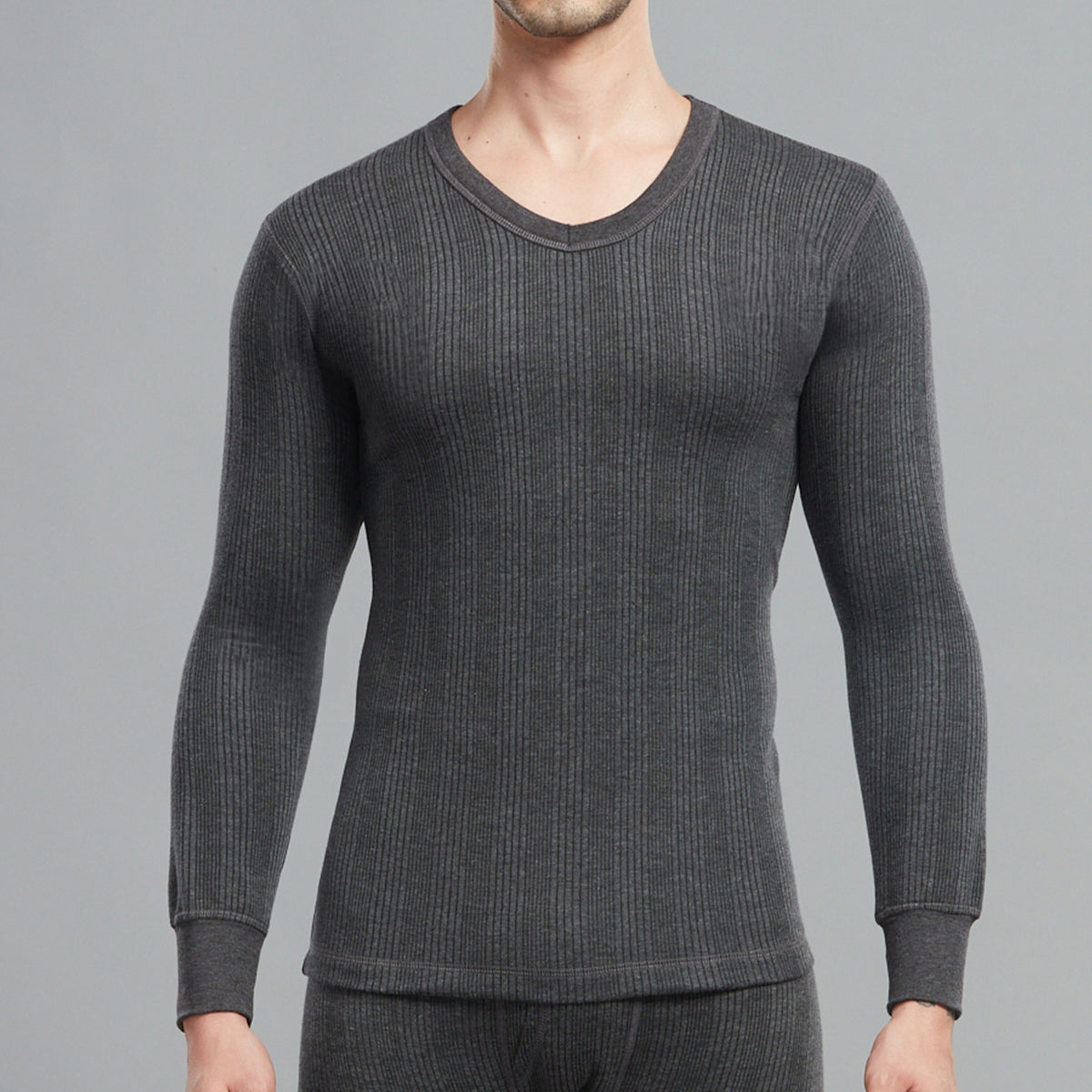 Hint Men’s Thermal Flare Big Vest - V-Neck, Full Charcoal | Hint World