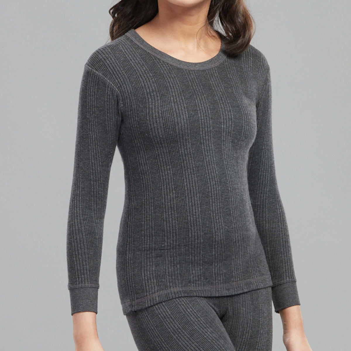 Buy Macho Kids Thermal Flare Small Vest R-Neck Full - Charcoal | Hint World