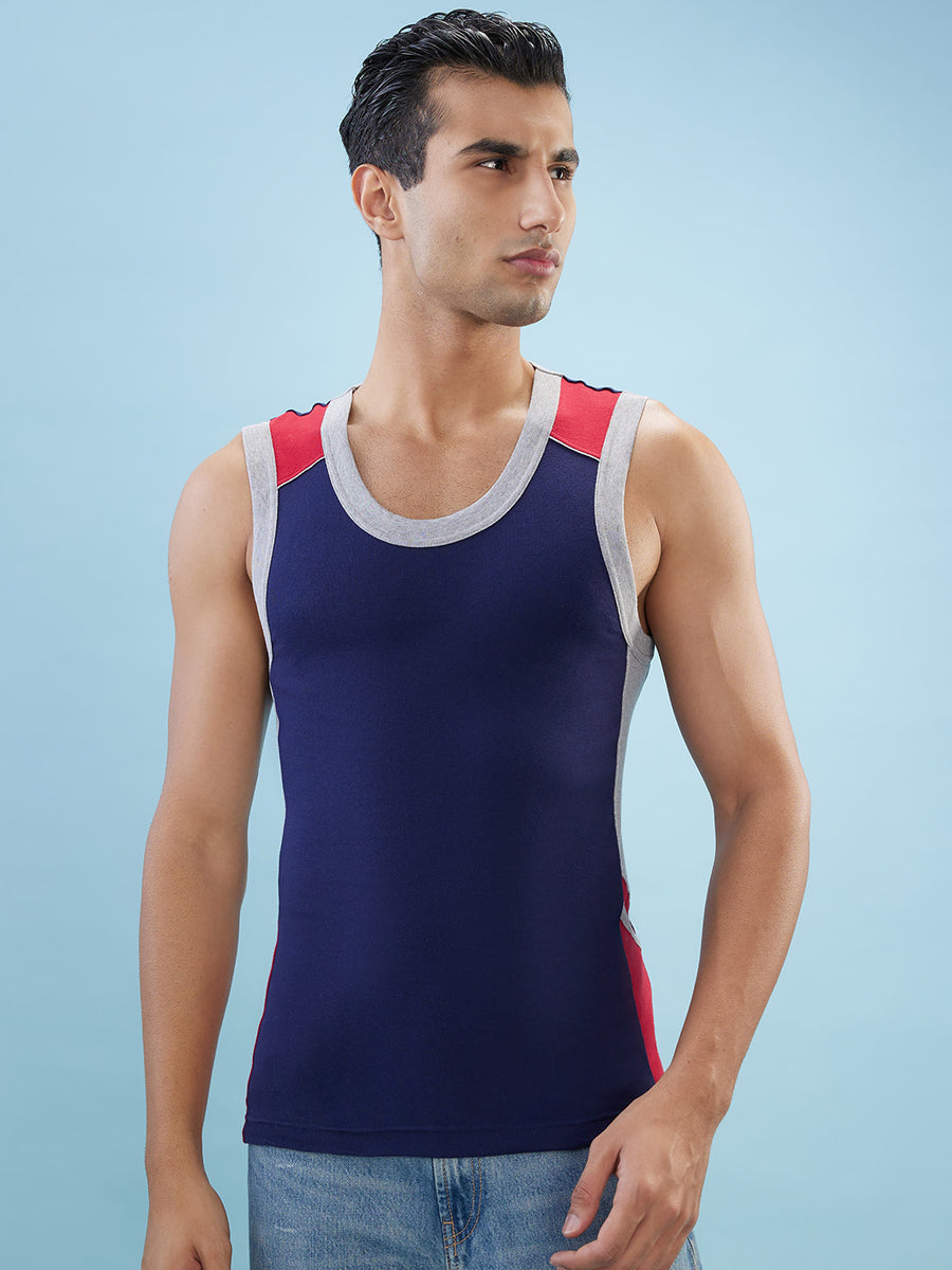 Buy Cotton Men’s Gym Vests 888 - Navy | Hint World